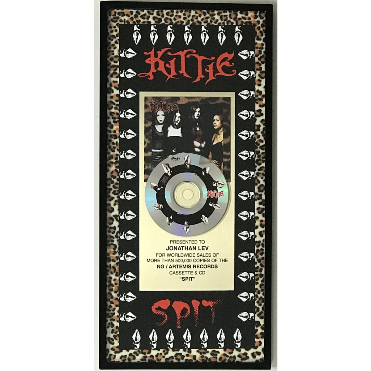 Kittie 'Spit' album label award – MusicGoldmine.com