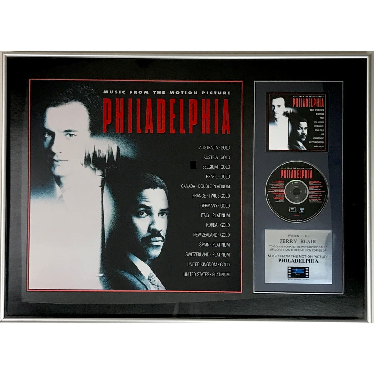 musicgoldmine.com - Philadelphia Soundtrack Columbia Label Award ...