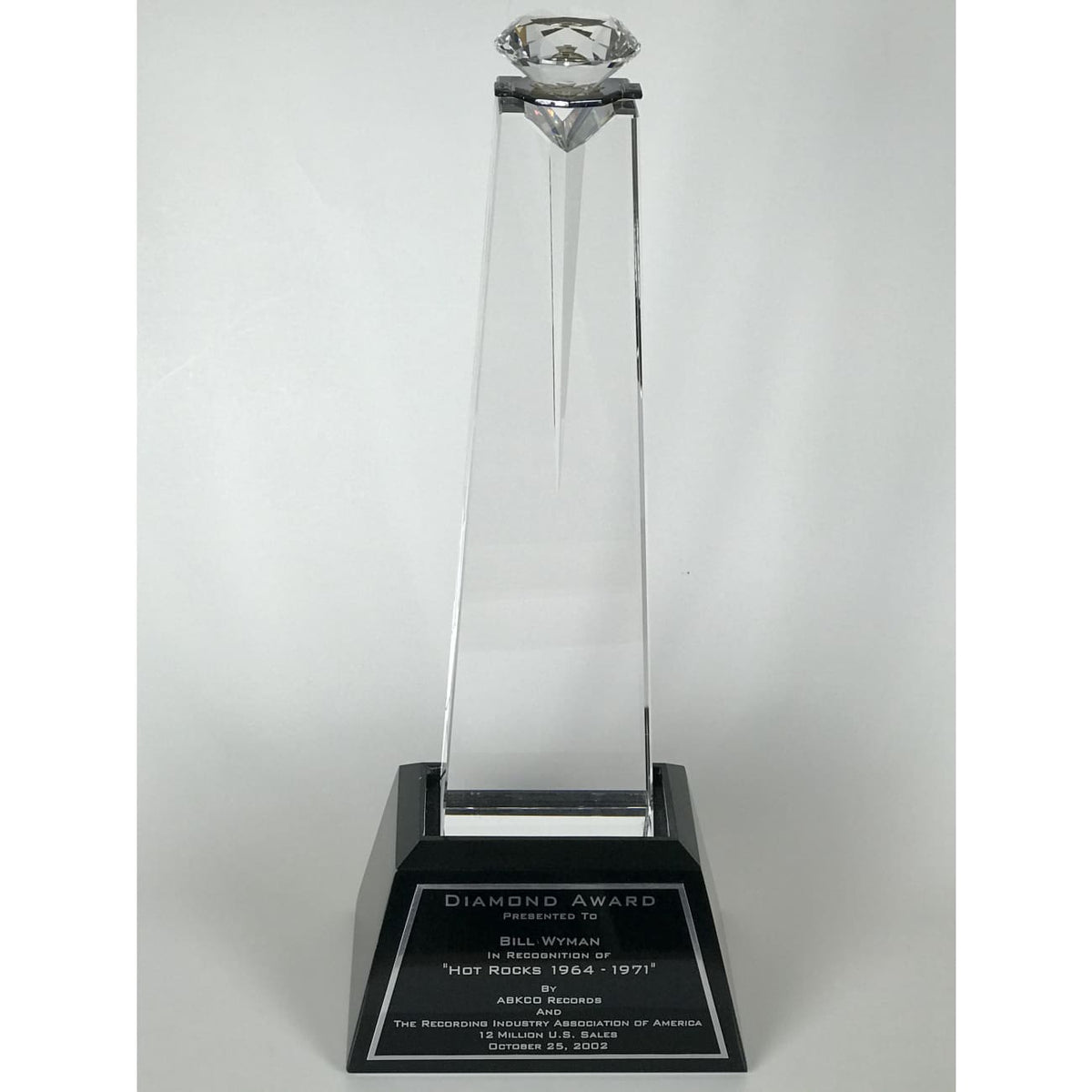 Rolling Stones Hot Rocks RIAA Diamond Album Award presented to Bill Wy ...