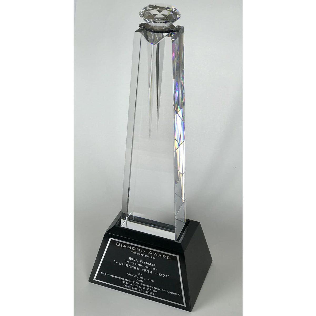 Rolling Stones Hot Rocks RIAA Diamond Album Award presented to Bill Wy ...