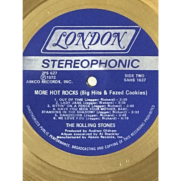 Rolling Stones More Hot Rocks White Matte RIAA Gold Album Award presen ...