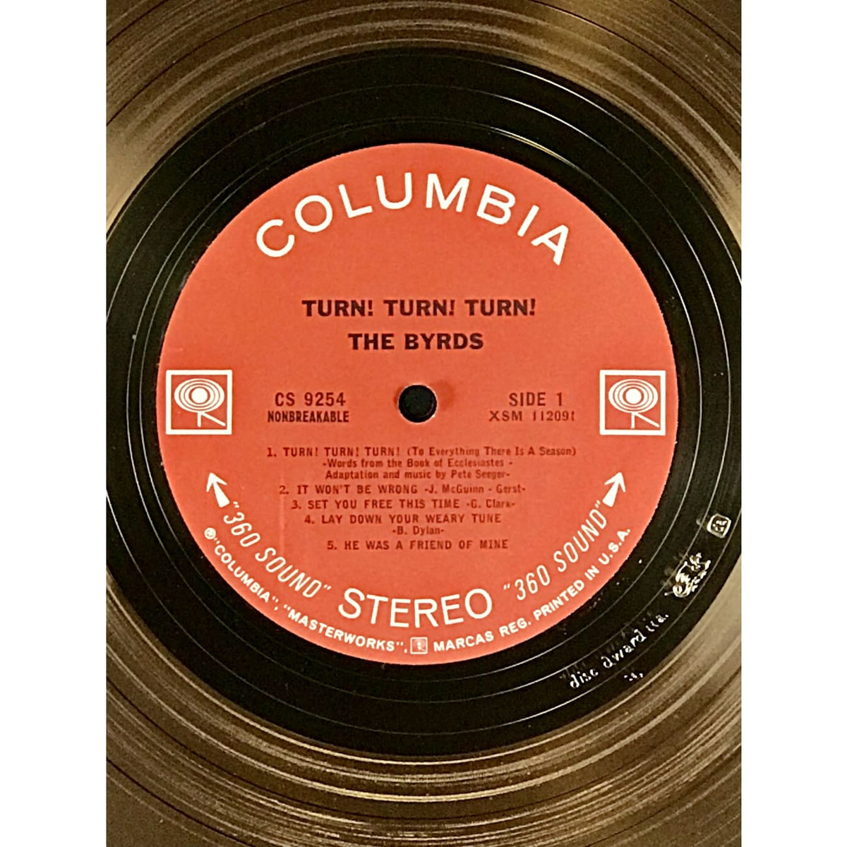 The Byrds Turn! Turn! Turn! 1965 Disc Award Ltd - RARE – MusicGoldmine.com