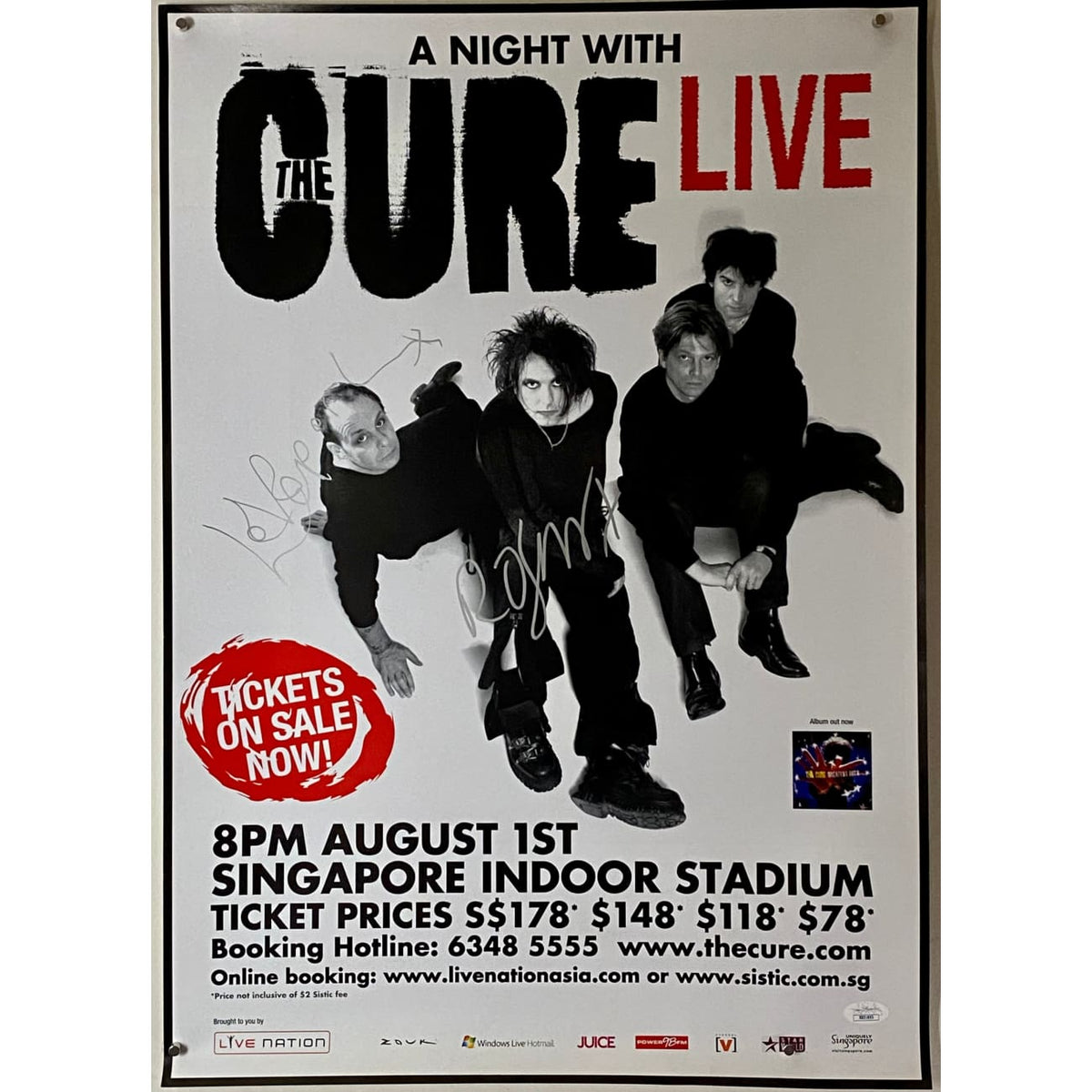 musicgoldmine.com - The Cure Poster Signed by R Smith & L Tolhurst w ...