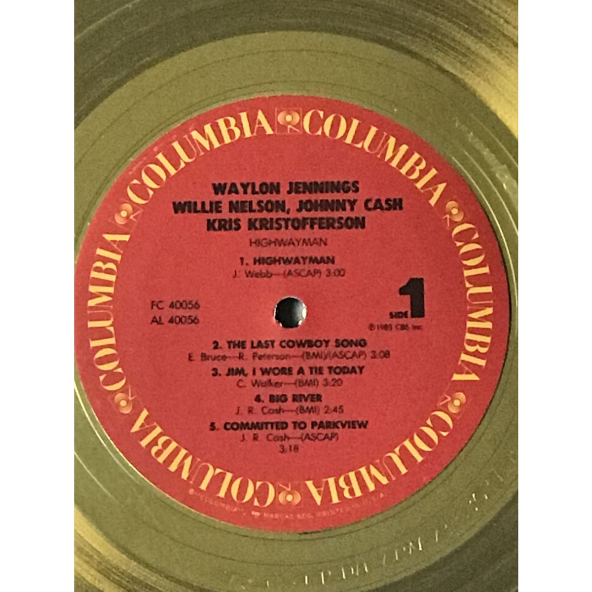 The Highwaymen Highwayman Gold Album Label Award – MusicGoldmine.com