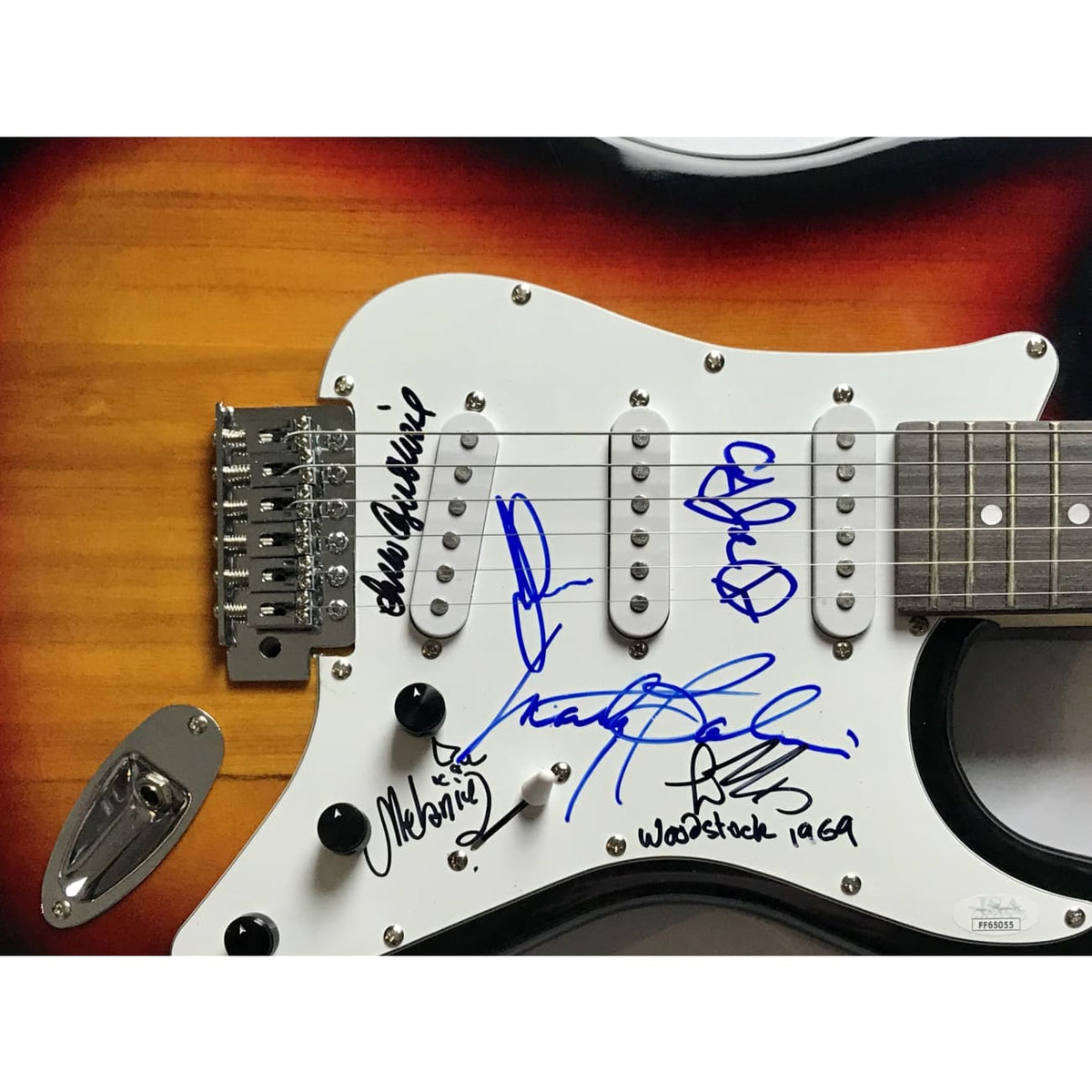 Woodstock guitar signed by 6 Woodstock artists w/JSA COA ...